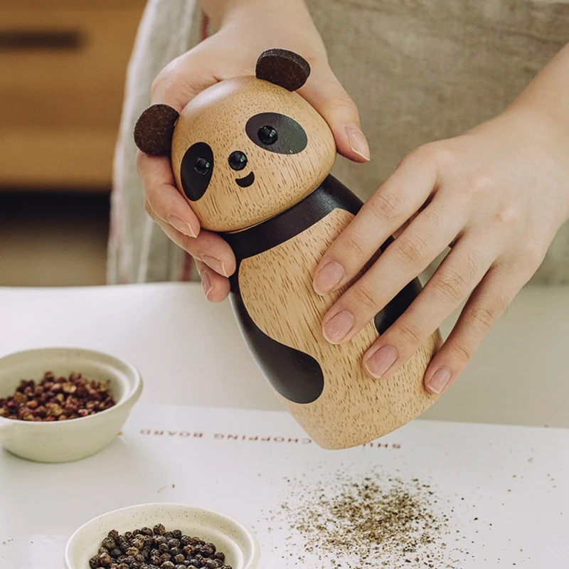 Panda Salt And Pepper Mill Grinder For Kitchen Freshly Ground Pepper ...