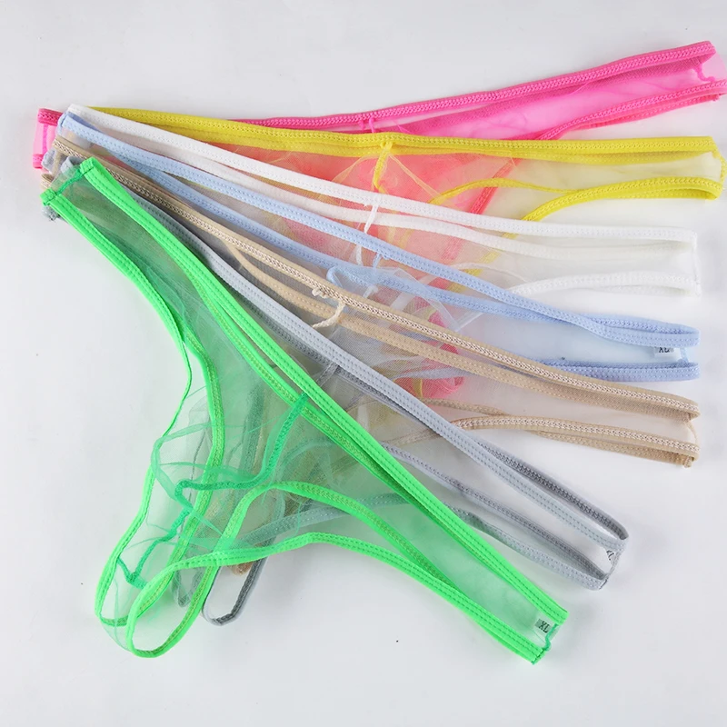 Men Underwear Thongs See Through Men Sexy Transparent Thong Underwear ...