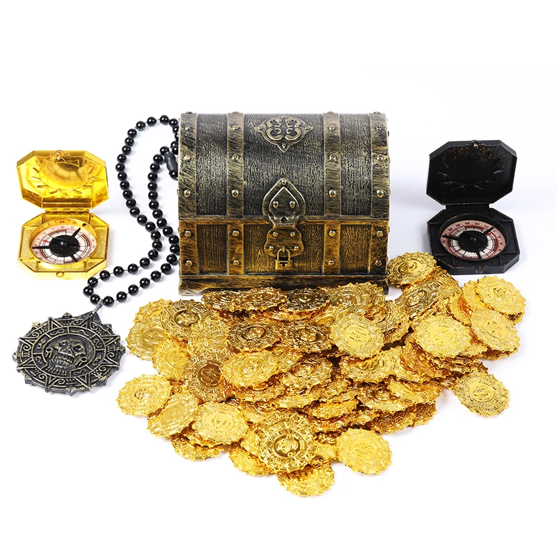 100pcs-Plastic-Gold-Treasure-Coins-Pirate-Gold-Coins-Props-Toys ...