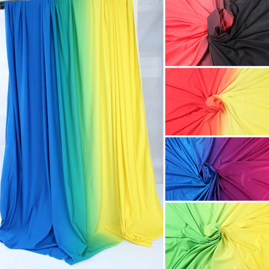 Tela de LICRA ombré de 2 tonos, Material elástico degradado para Ropa ...