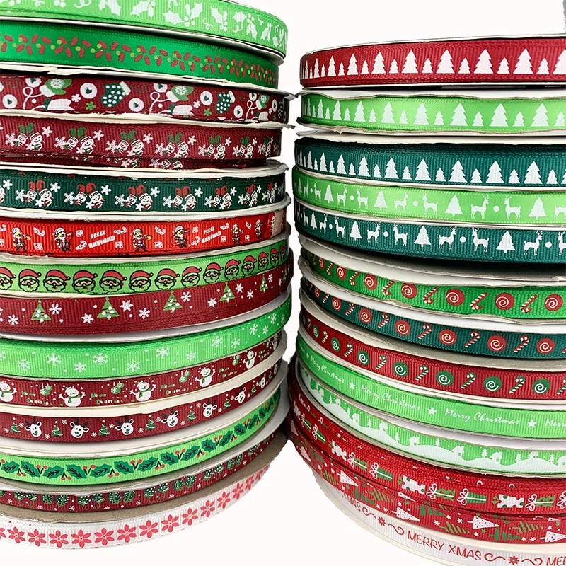 5-Yards-10MM-Christmas-Ribbon-Printed-Grosgrain-Ribbons-For-Party ...