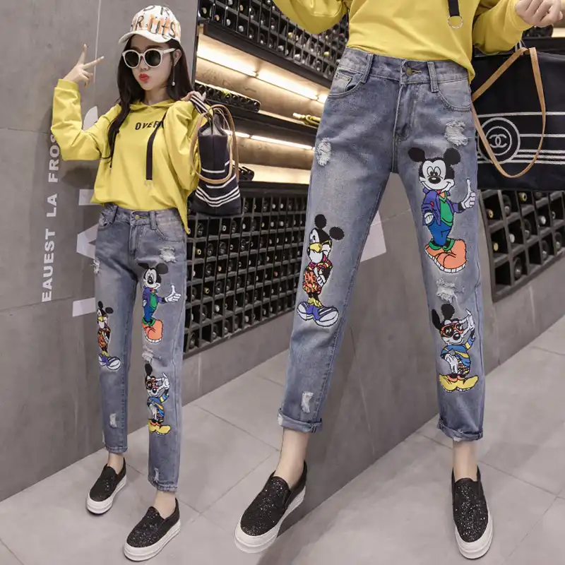 Venta > pantalon vaquero mickey mujer > en stock