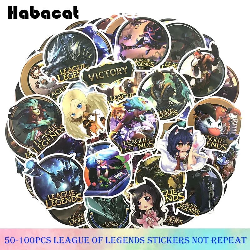 50 100 unids/lote/paquete LOL/ League Legends Graffiti Stickers Hot ...
