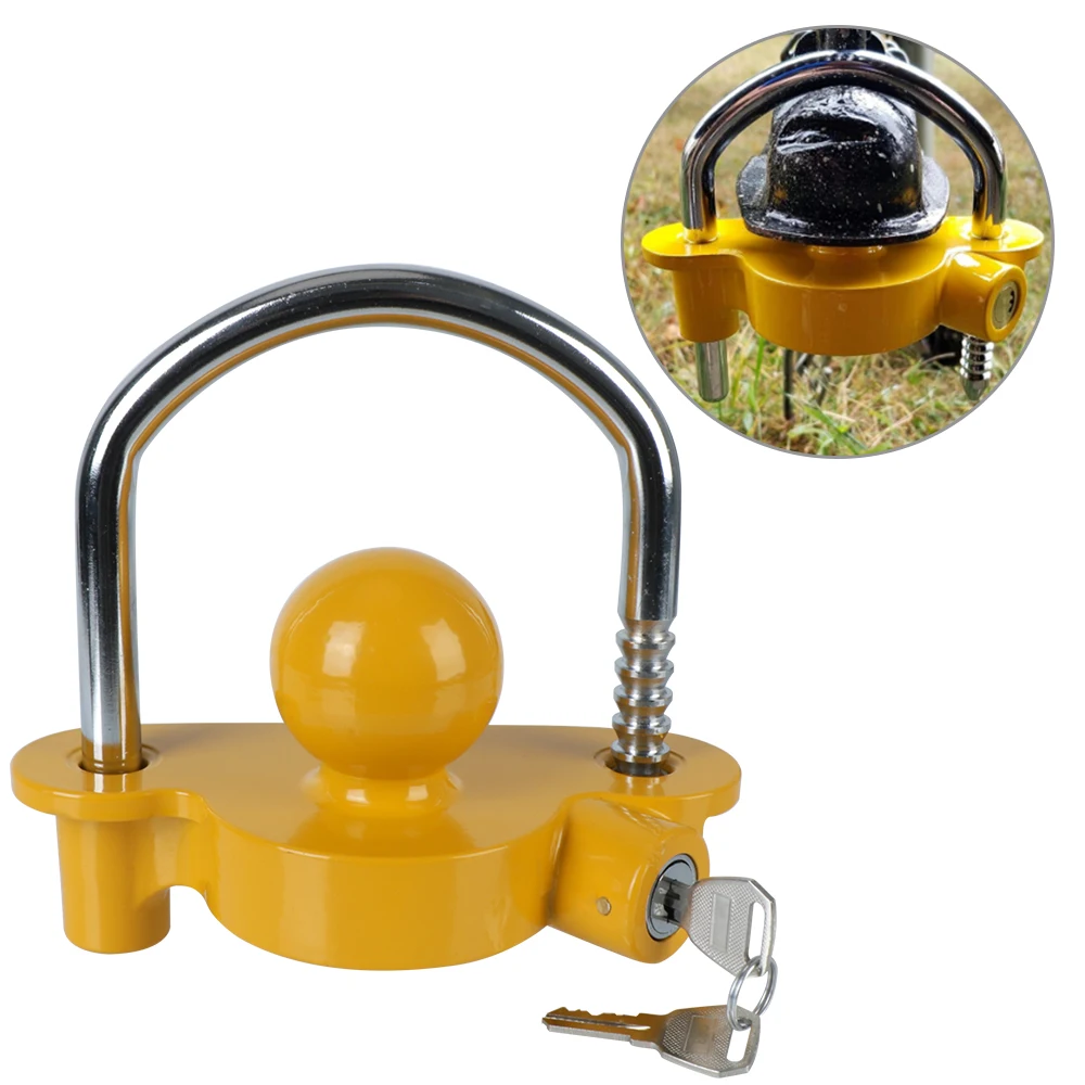 Trailer-Coupler-Hitch-Lock-U-Shape-Heavy-Duty-Adjustable-Universal-Tow ...