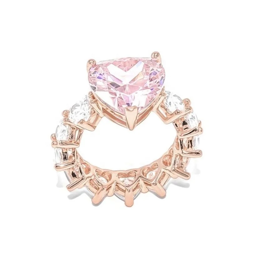 Luxury-New-Fashion-Iced-Out-Bling-Water-Drop-Pink-Pinky-Bling-Cz-Finger ...