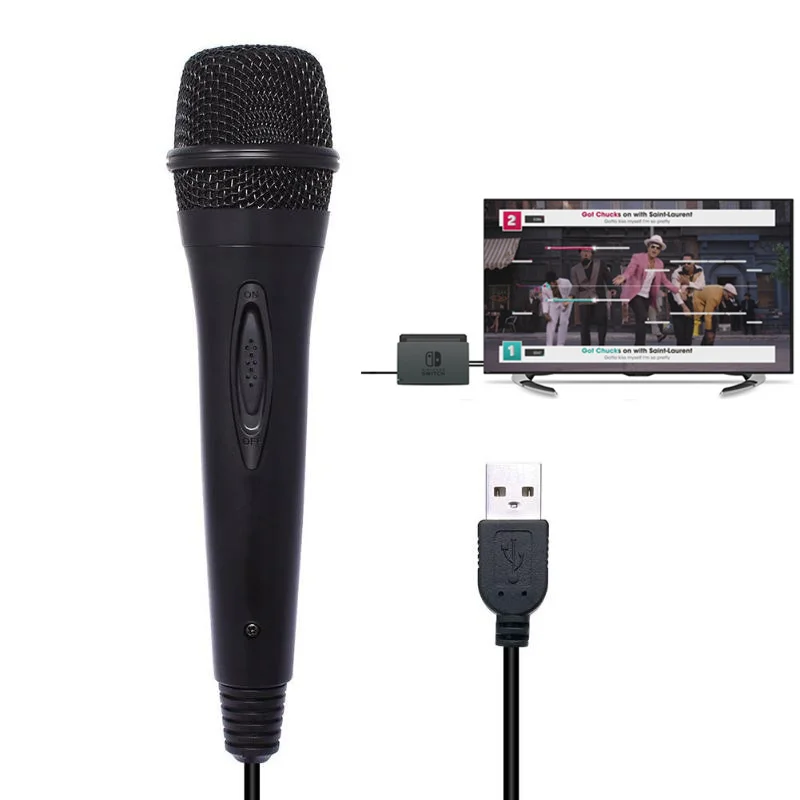 Usb Wired 3m/9.8ft Microphone High Performance Karaoke Mic For Nintend ...