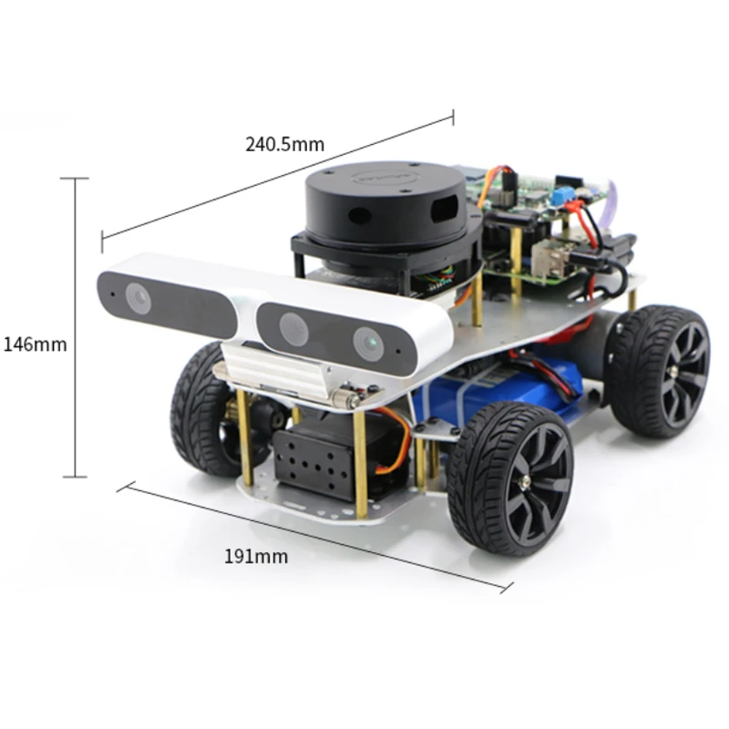 Raspberry Pi Ros Ackerman Steering Robot Car 3kg Load With Stm32 Radar ...