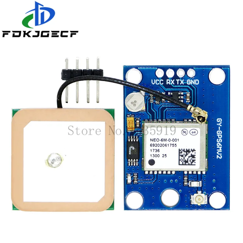 Módulo GPS de GY NEO6MV2 para arduino, antena grande con Control de vuelo EEPROM MWC APM2.5, 3V ...