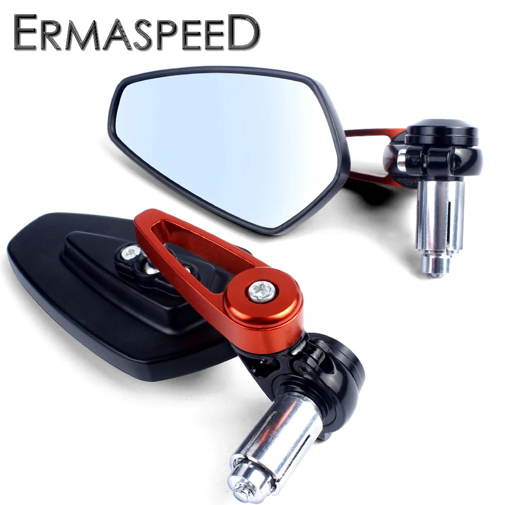 7 8 22mm Cnc Da Motocicleta Espelhos Retrovisores Universal Azul