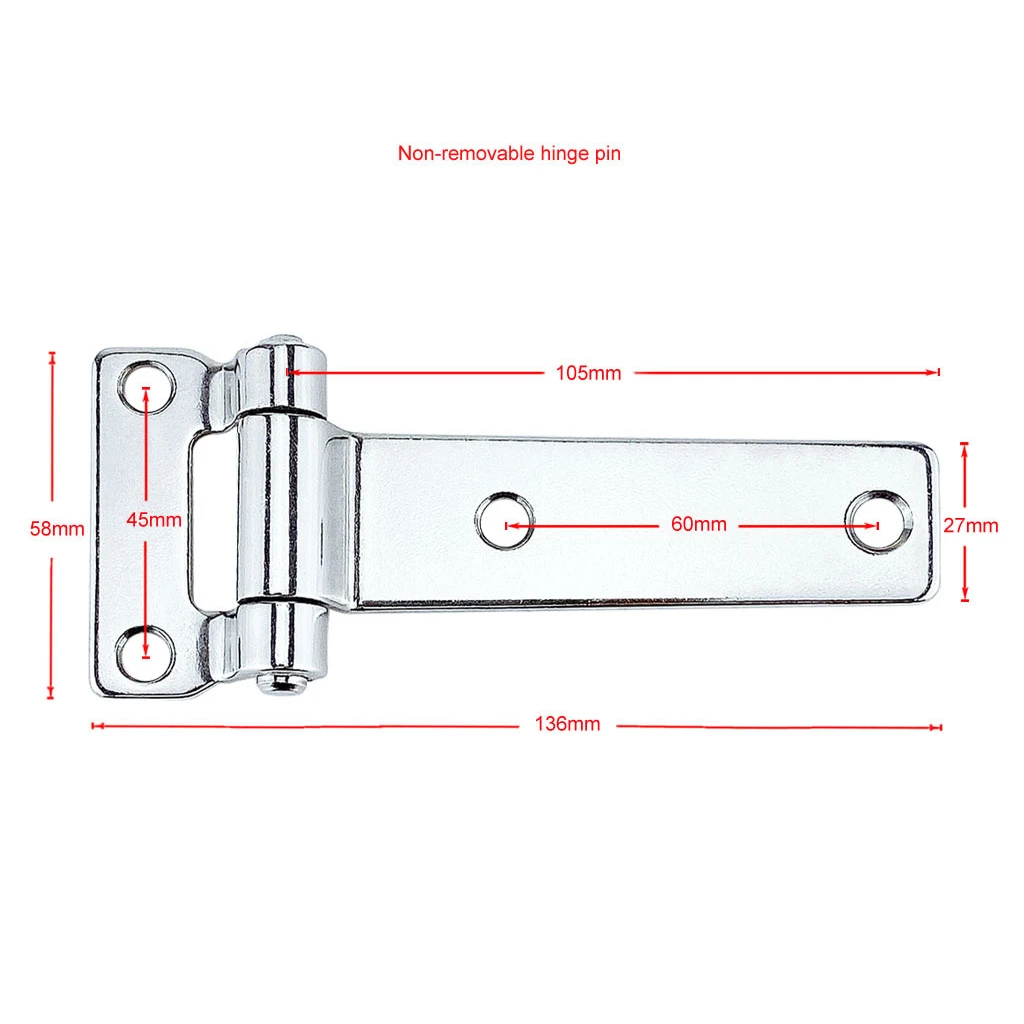 Polished T Hinge Stainless Steel Tee Garage Barn Cargo Trailer Door ...