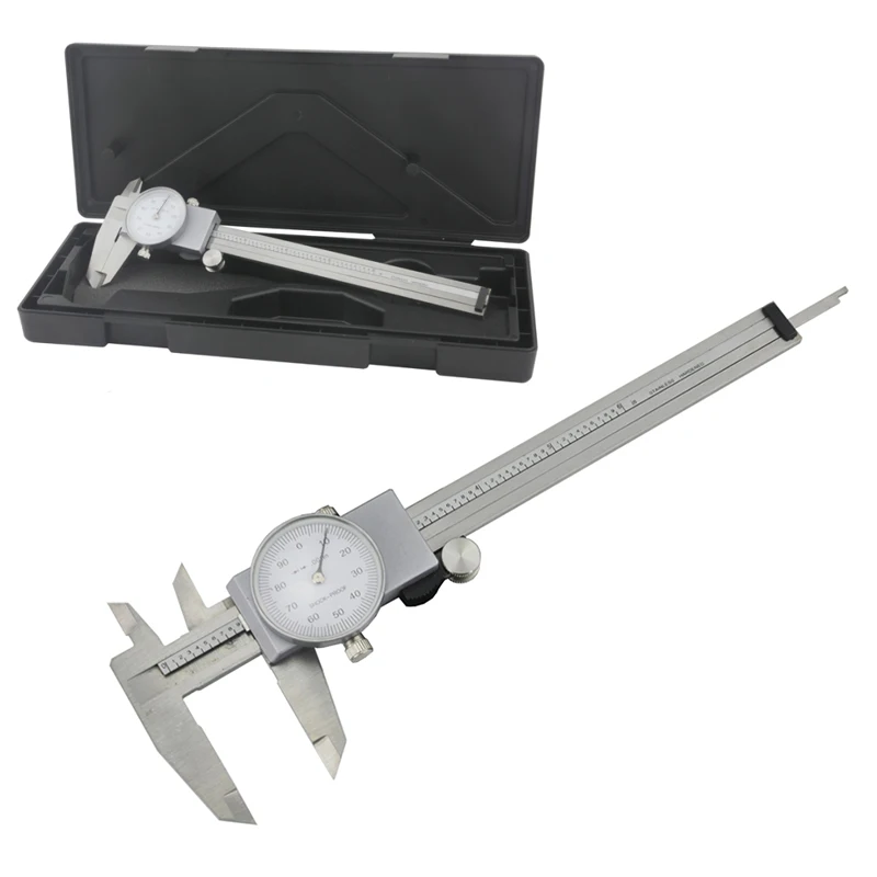 6" 8" 12"Inch Steel 4 Way Measurement Dial Caliper .001" Shock Proof ...
