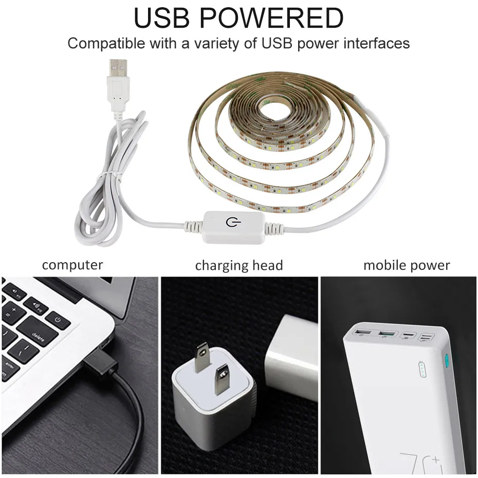 USB Cable 5V Dimmable Makeup Vanity Mirror Light Strip maquiagem ...