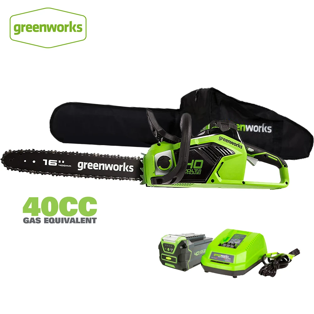 Greenworks GD40CS18 40V Chainsaw with 4.0ah battery 16 Inch Brushless ...