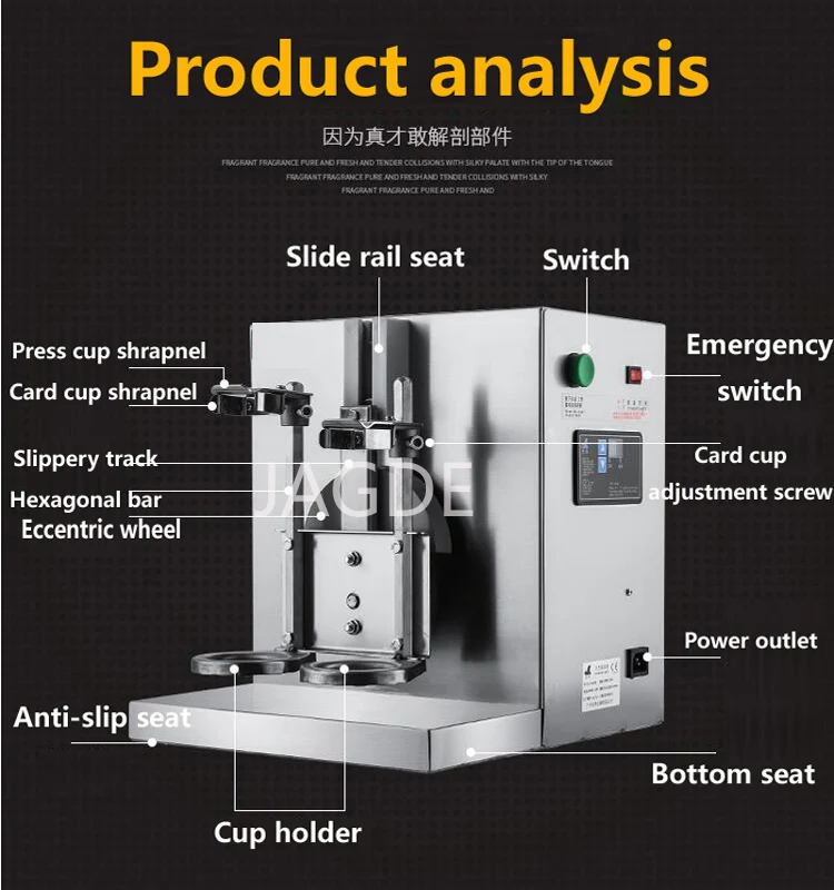 CE certified double frame automatic bubble boba tea milkshake shaker ...