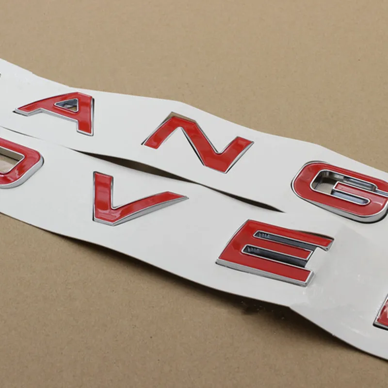 Chrome Edge Red Black Letters Emblem for LAND RANGE ROVER Evoque Velar ...