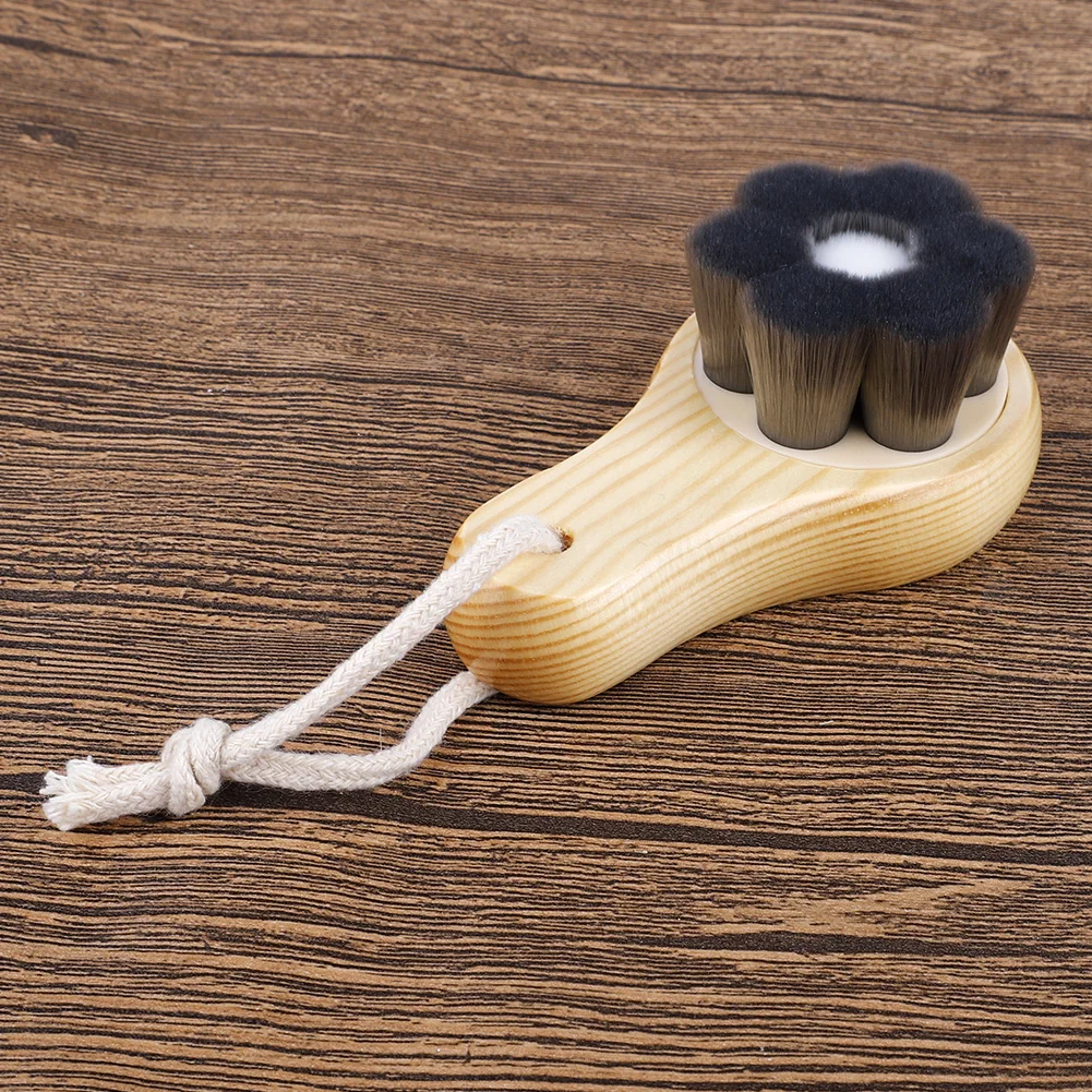 Bamboo Exfoliate Cleaning Brush Wood Handle Face Skin Care Tool ...