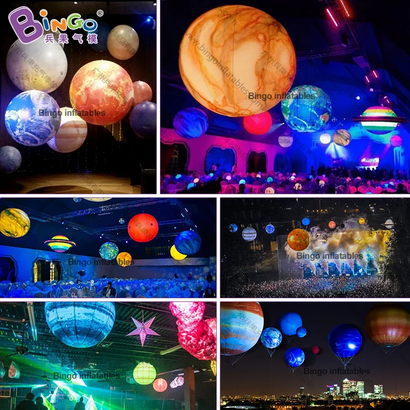Customized 2mh Inflatable Jupiter With Led For Decoration / Hanging ...
