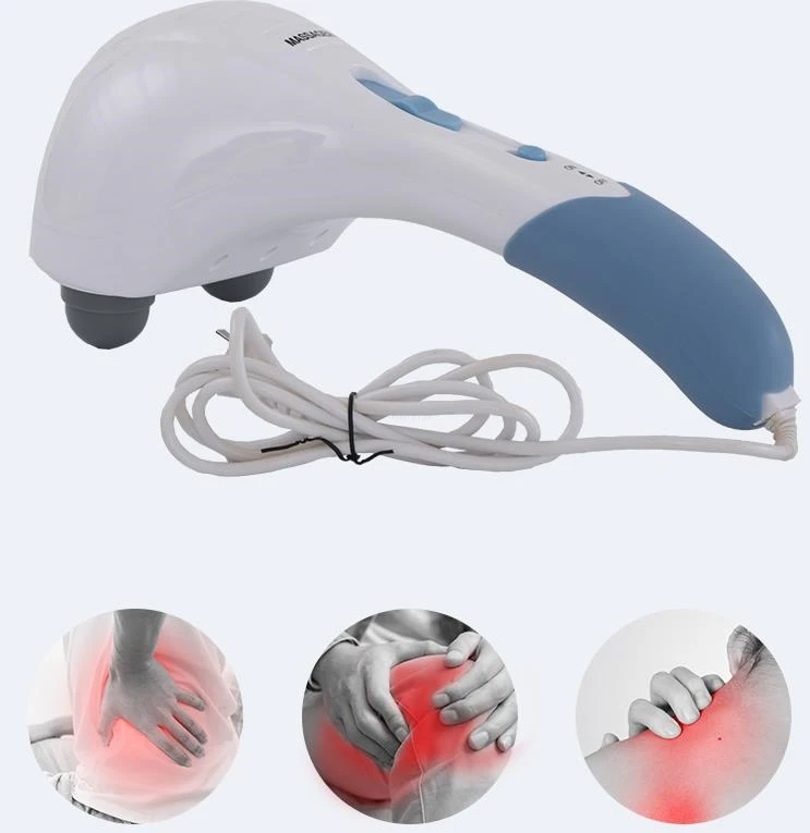 Electric Handheld Massager Hammer Vibrating Double Head Neck Back Body ...