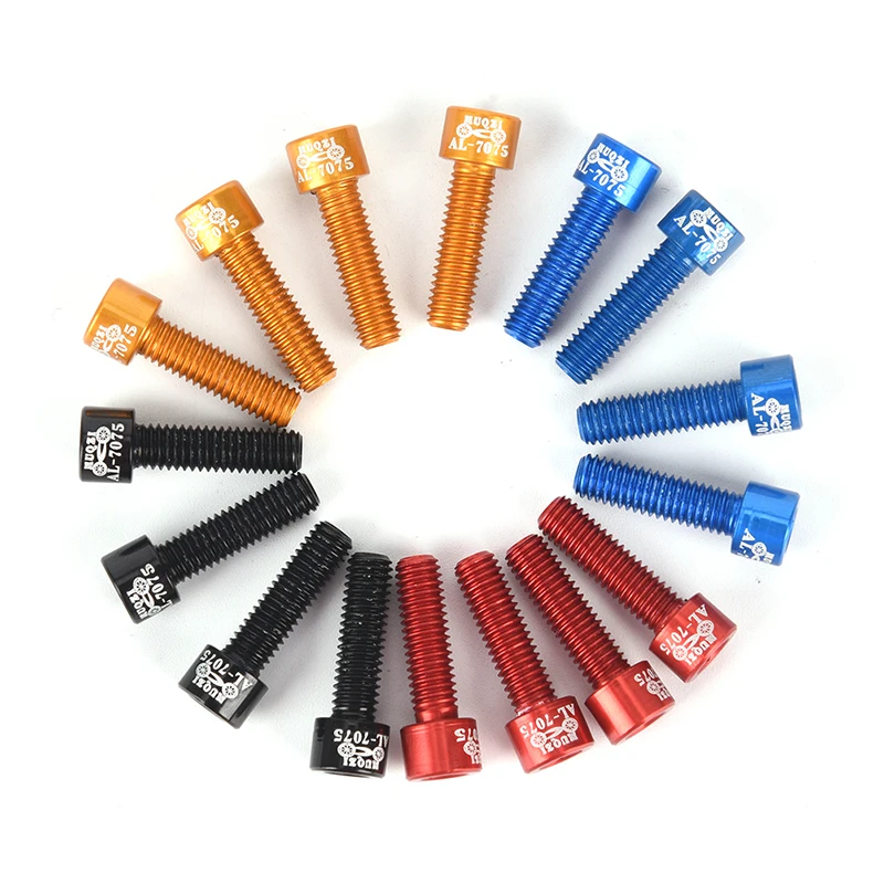 4pcs/bag Bicycle Handlebar Stem Screw M5x17mm Aluminum Alloy Bolt Fixed ...