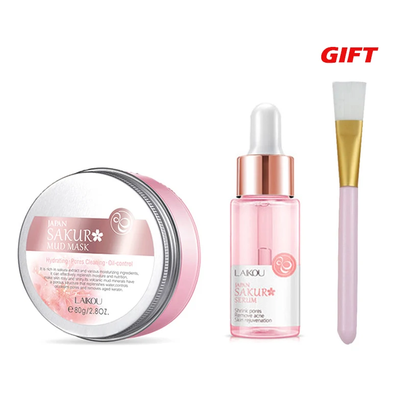 Face-Care-Set-Sakura-Mud-Mask-Serum-Essence-for-Face-Deep-Cleansing-Oil ...