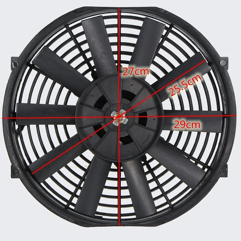10 Inch 12V 80W 2100Rpm Straight Black Blade Electric Cooling Radiator ...