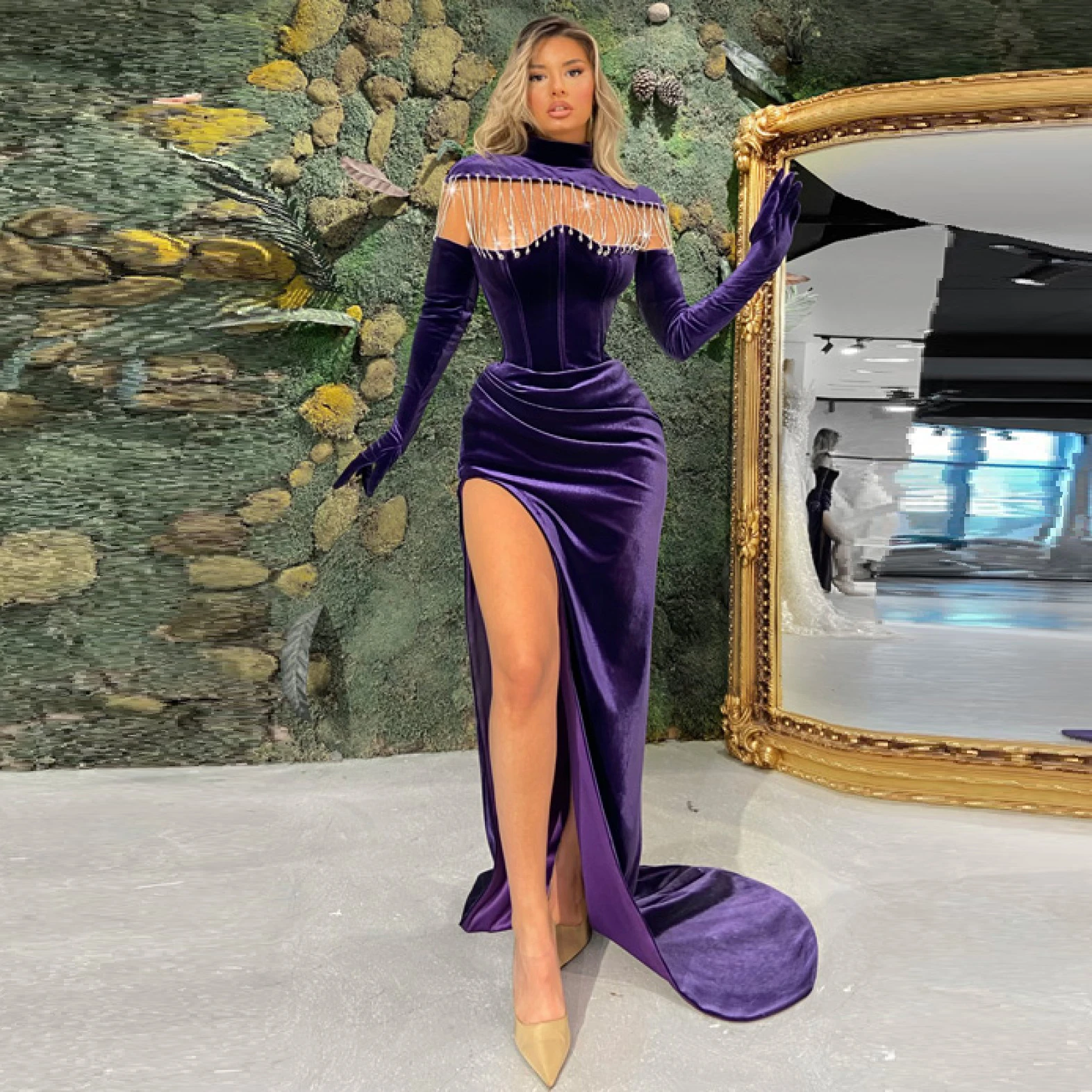 Purple Velvet Gown