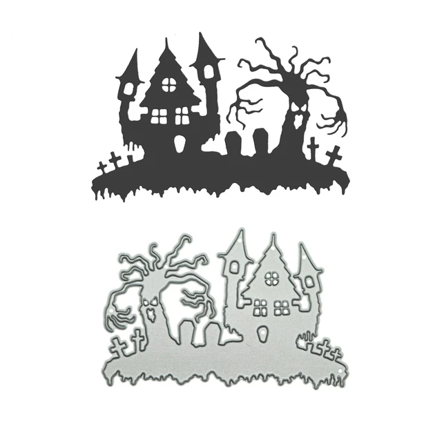 Haunted Halloween House Clipart With Trees