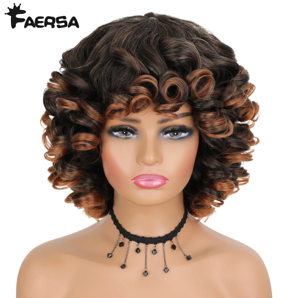 Perruque,Punaise-14pouces-1 PC--Perruques Afro Synthétiques Bouclées Et ...