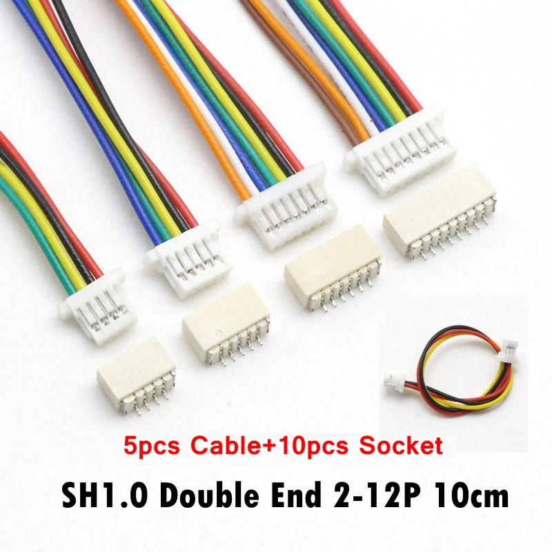5 sets JST SH 1.0mm Wire Cable Connector Double End SMD Horizontal ...