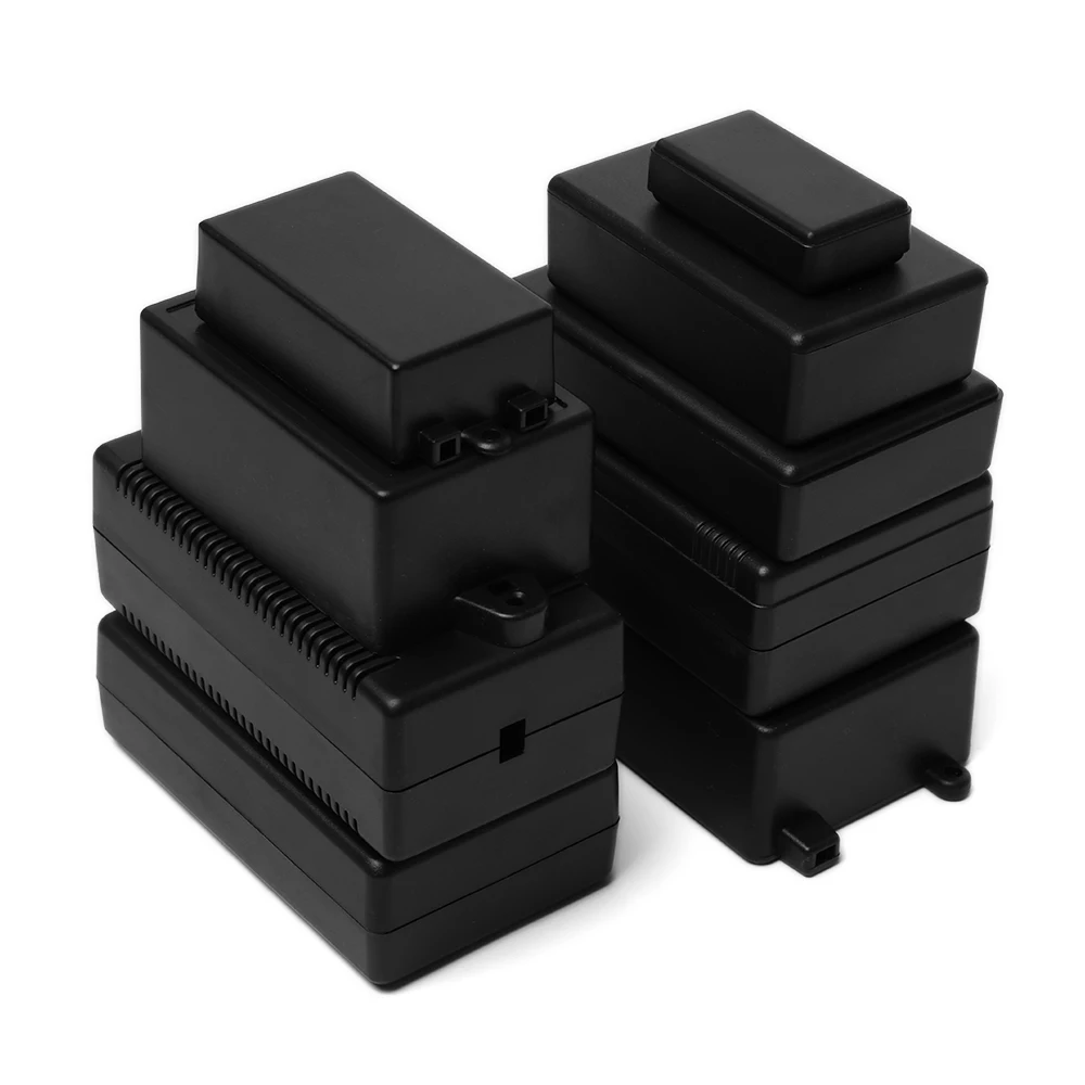 2Pcs ABS Plastic Project Box Waterproof Black DIY Housing Instrument ...