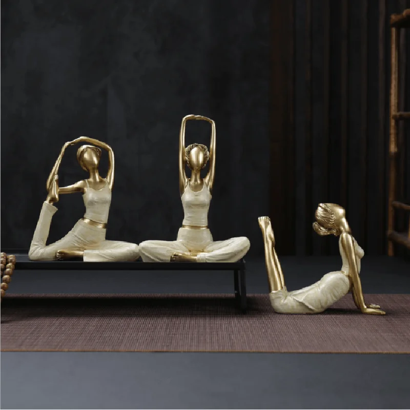 Art Abstract Meditation Yoga Pose Figurine Statue,decorative Resin Girl ...