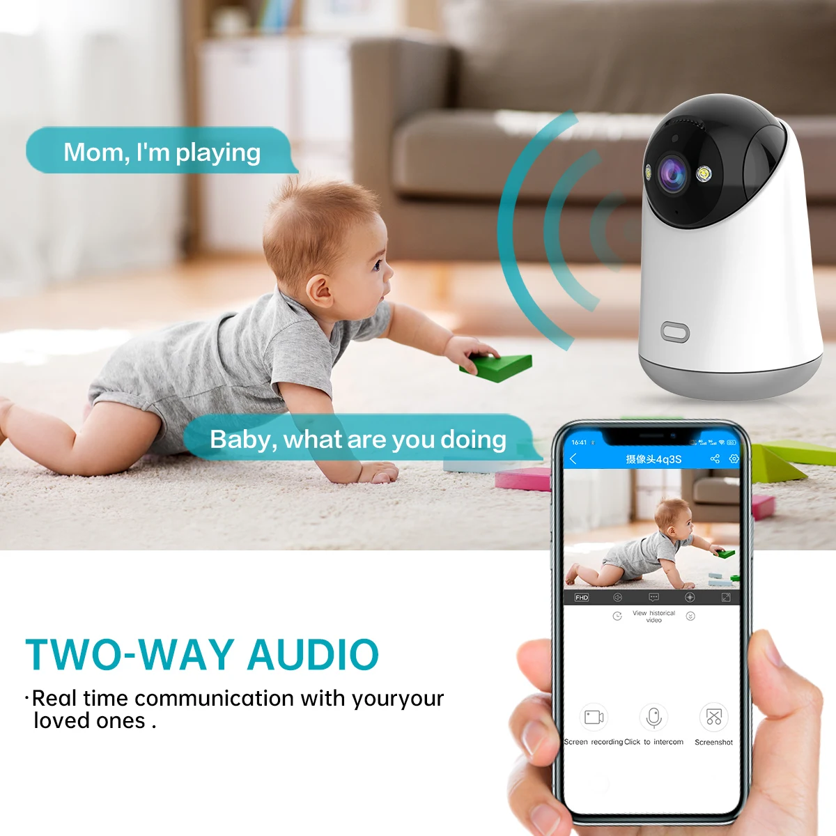 Lenovo 5Mp Smart Ip Kamera Megfigyelő 2,4 5G Wifi Cctv Baby Monitor ...