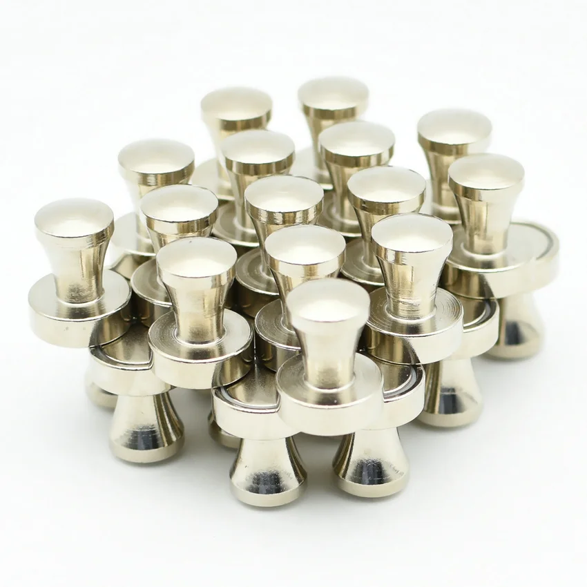 Strong Magnetic Pushpins Silver Metal Fridge Magnets Thumbtack NdFeB ...