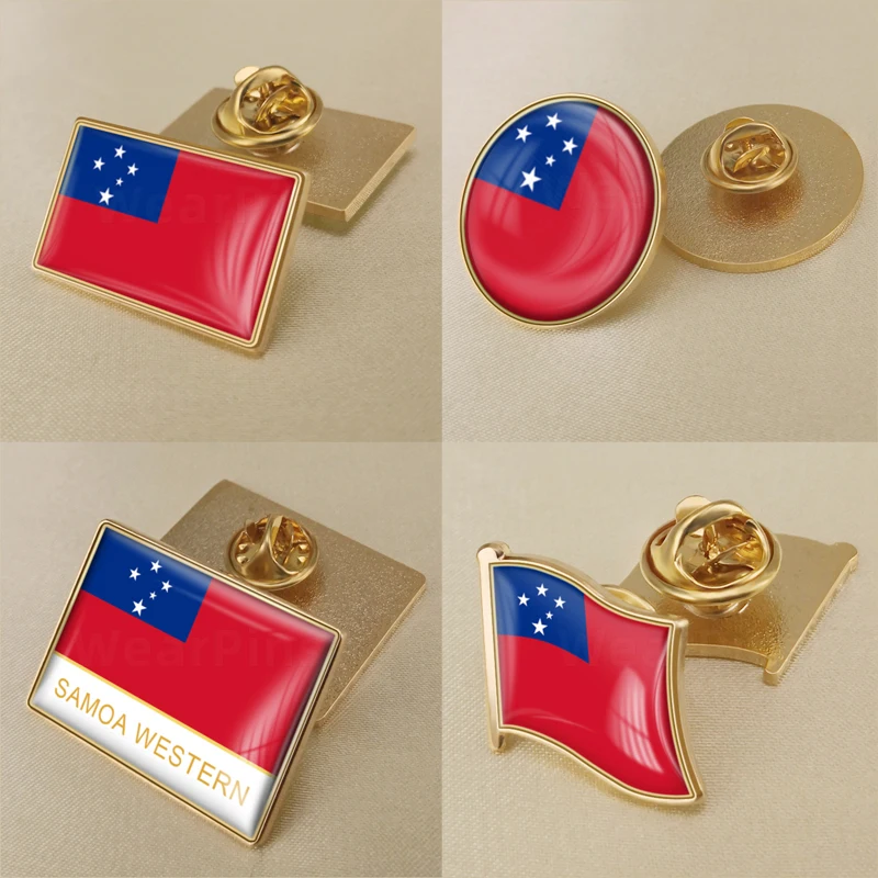 Coat-of-Arms-of-Samoa-Samoan-Map-Flag-National-Emblem-Brooch-Badges ...