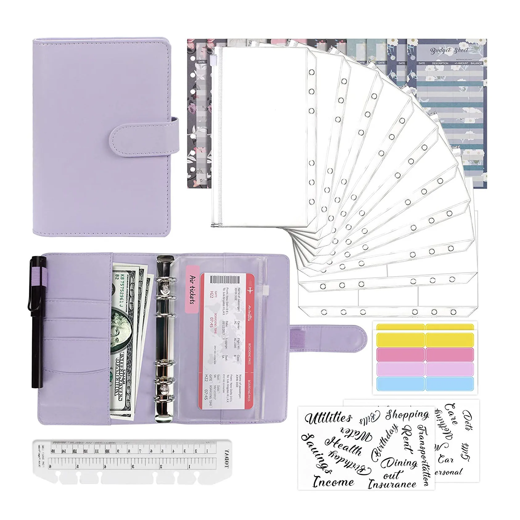 28Pcs-A6-Budget-Binder-with-Cash-Envelopes-Money-Saving-Binder-Cash ...