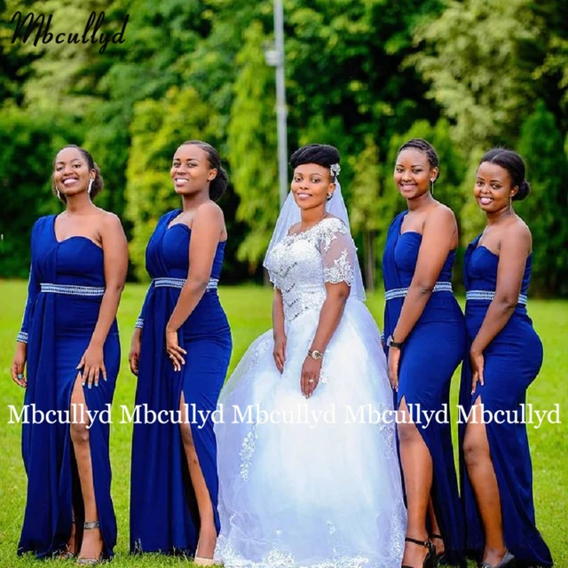 Simple Royal Blue Wedding Dress