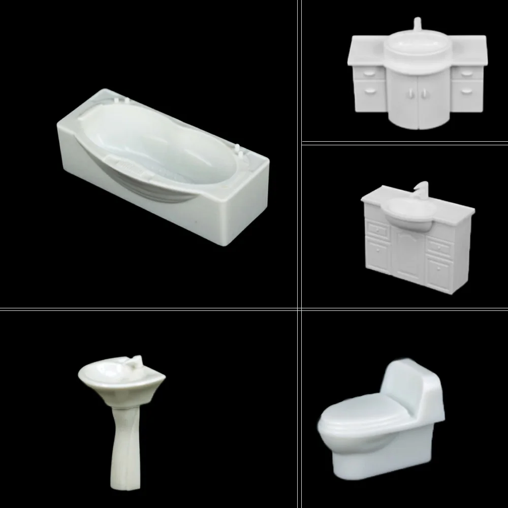 1144 Scale Bathroom Set Toilet and Bath Tub Pedestal Sink Art ...