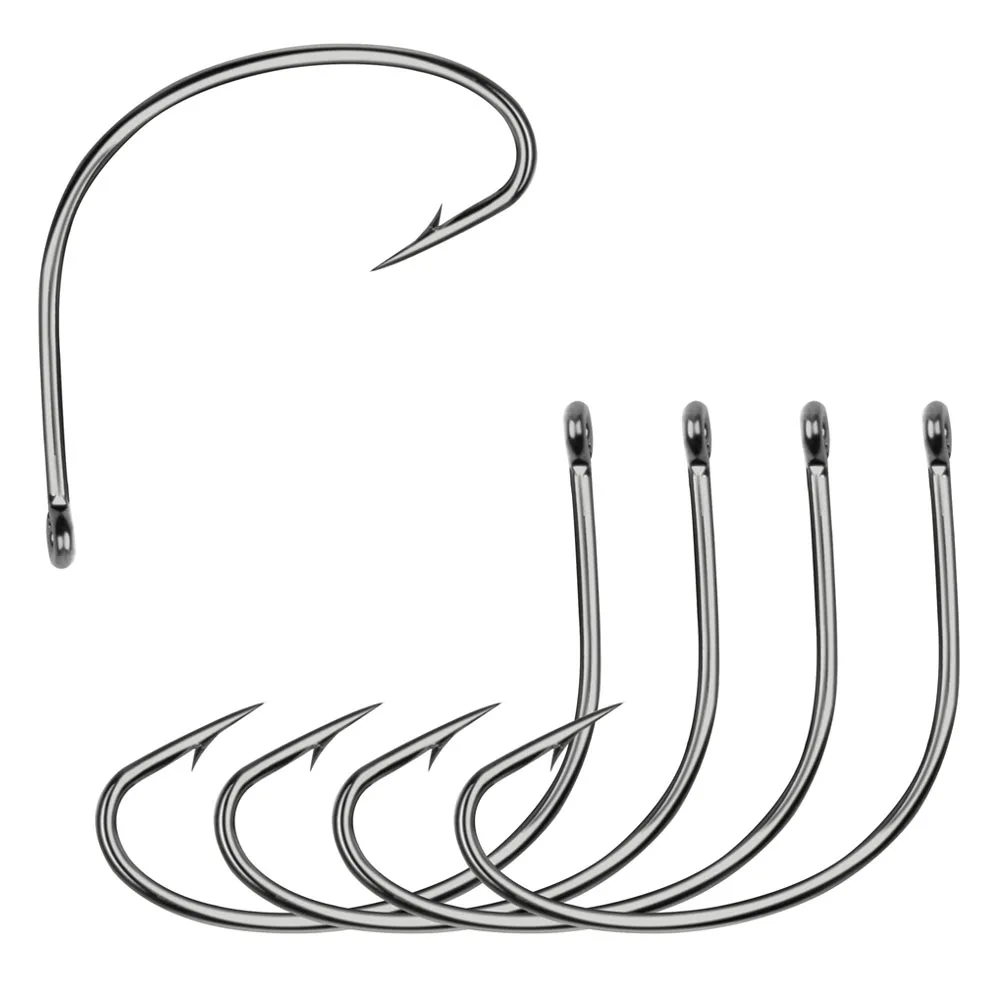 50Pcs 37753 Fishing Hooks High Carbon Steel Wacky Weedless Worm Wide ...