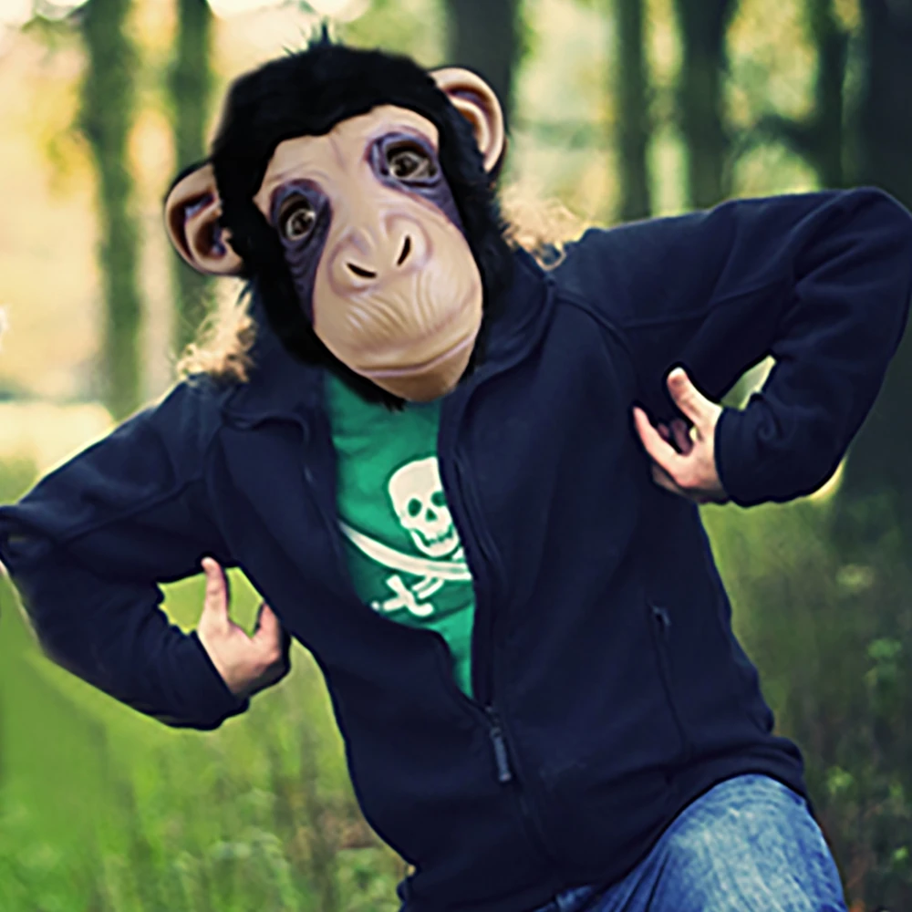 Halloween Monkey Black Chimp Head Cosplay Mask - AllCosplay.com