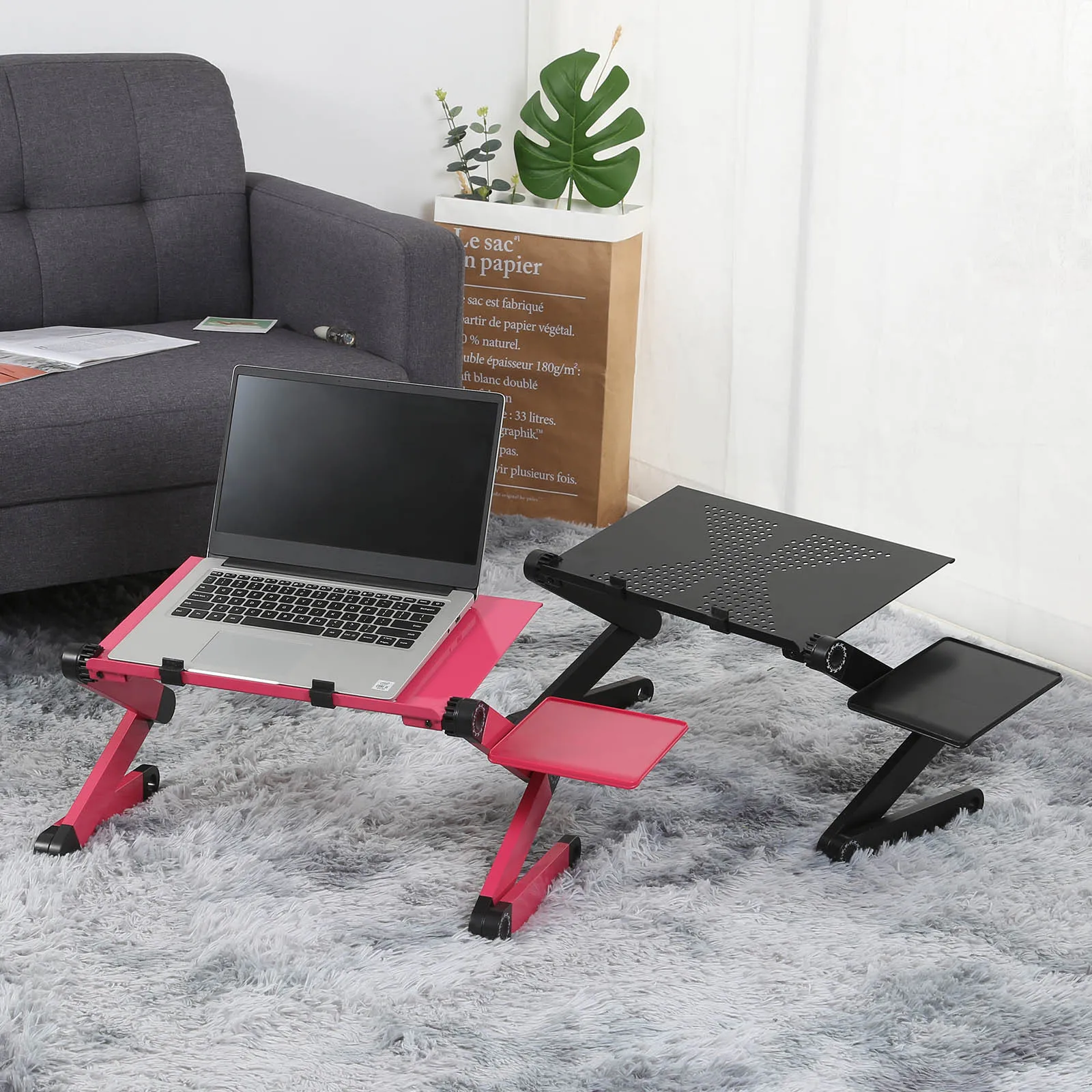 Adjustable Aluminum Laptop Desk Ergonomic Computer Desk Portable TV Bed ...