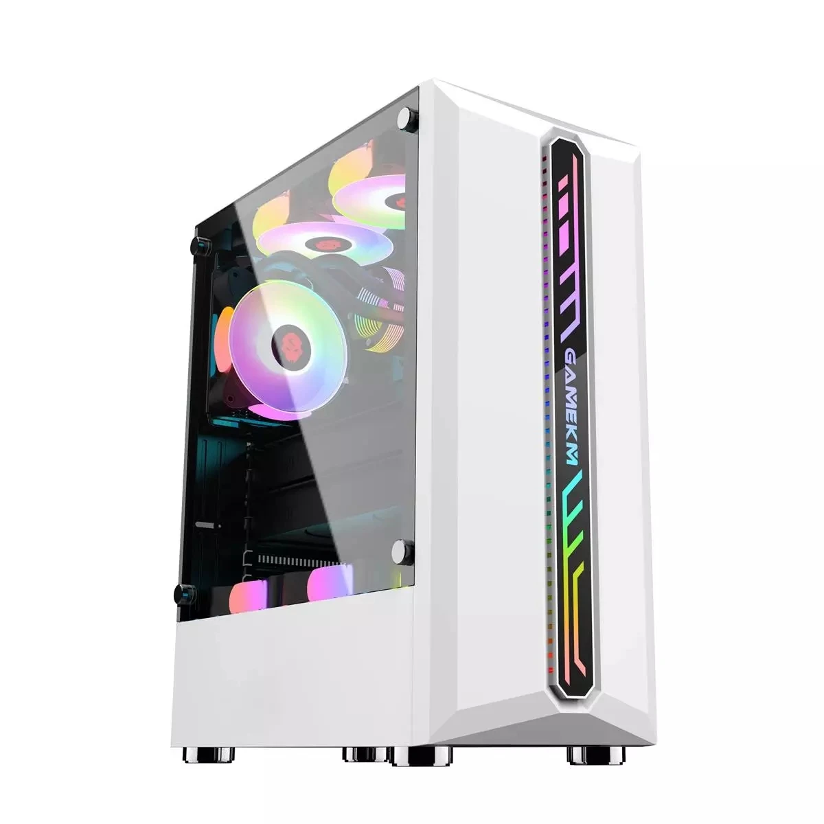 GAMEKM Computer Case Mid Tower ATX/M ATX/ITX Acrylic Side Panel RGB ...