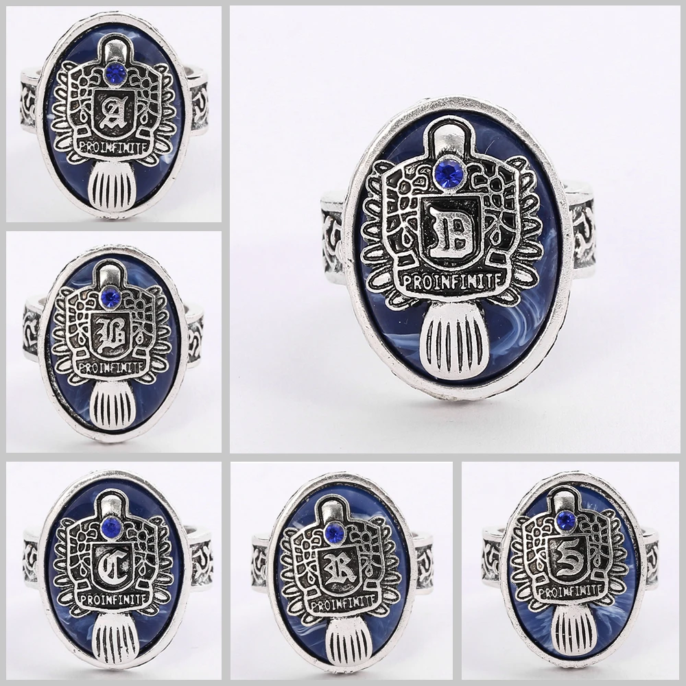 The Vampire Diaries Ring A Z 26 Letters Anillos Salvatore Damon Reborn ...