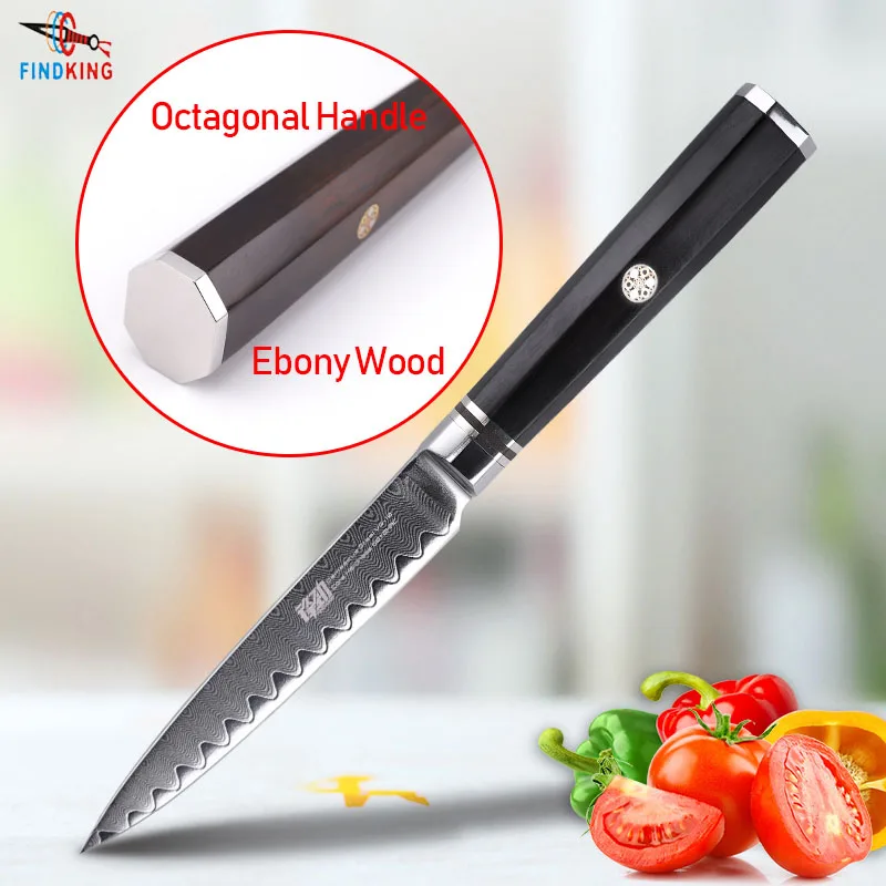 Findking Professional 5 Inch Utility Knife Ebony Wood Octagonal Handle ...