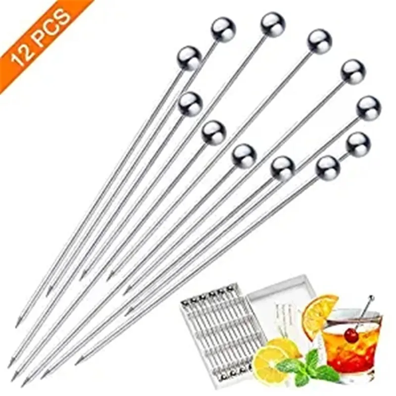 12Pcs-Stainless-Steel-Cocktail-Picks-Fruit-Sticks-Toothpicks-for-Party ...