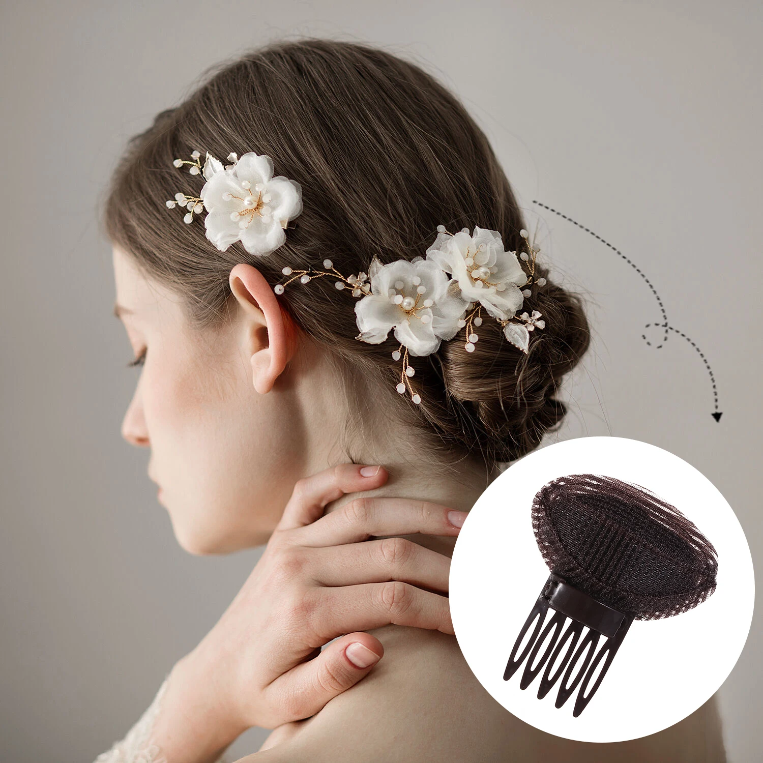 1-4pcsPuff-Hair-Head-Cushion-Invisible-Volume-Hair-Base-Fluffy-Hair-Pad ...