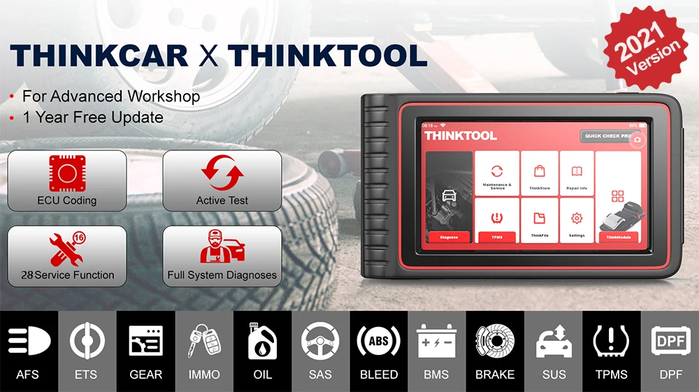 【をして】 Thinktool Pro 双方向スキャナー Thinkcar 全システム Bluetooth OBD2診断スキャンツール コード ...