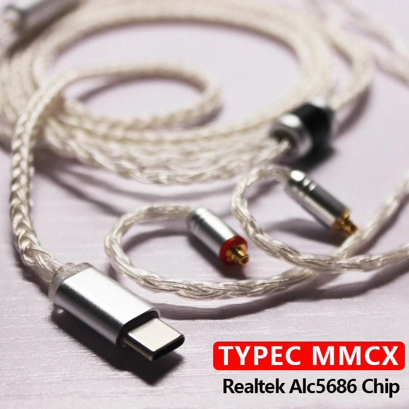 Typec-MMCX-Cable-with-MIC-16-Core-Silver-Plated-OCC-ALC5686-For-SE215 ...