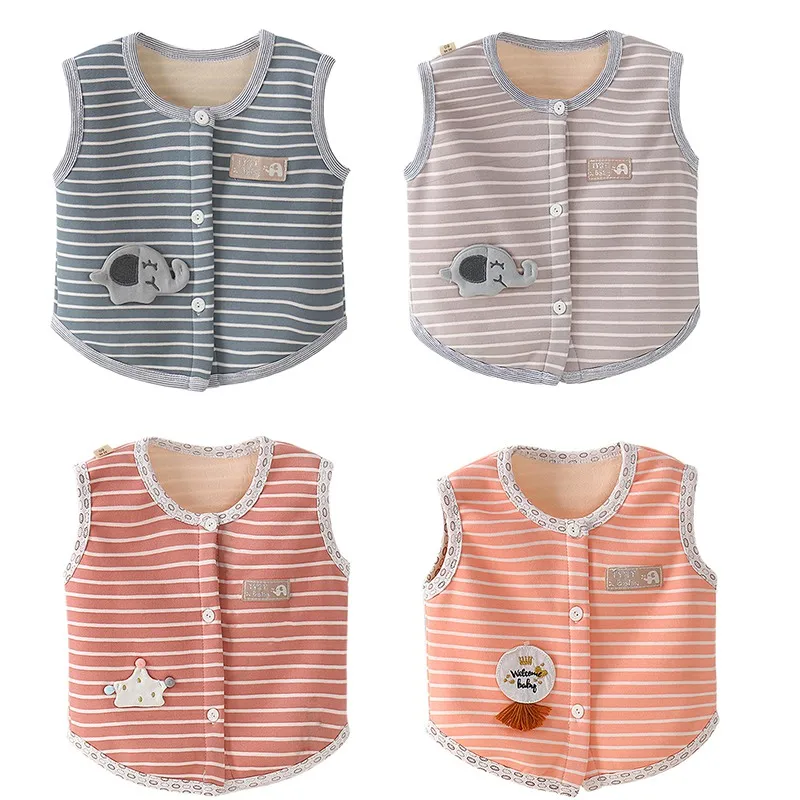 Autumn Winter Children Baby Vest 3M 4Y Fashion Casual Cartoon Stripes ...