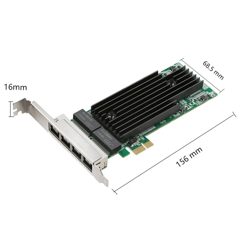 Cartes réseau,Carte réseau RJ45 PCI Express 1000 mb-s, 4 ports, PCIe ...