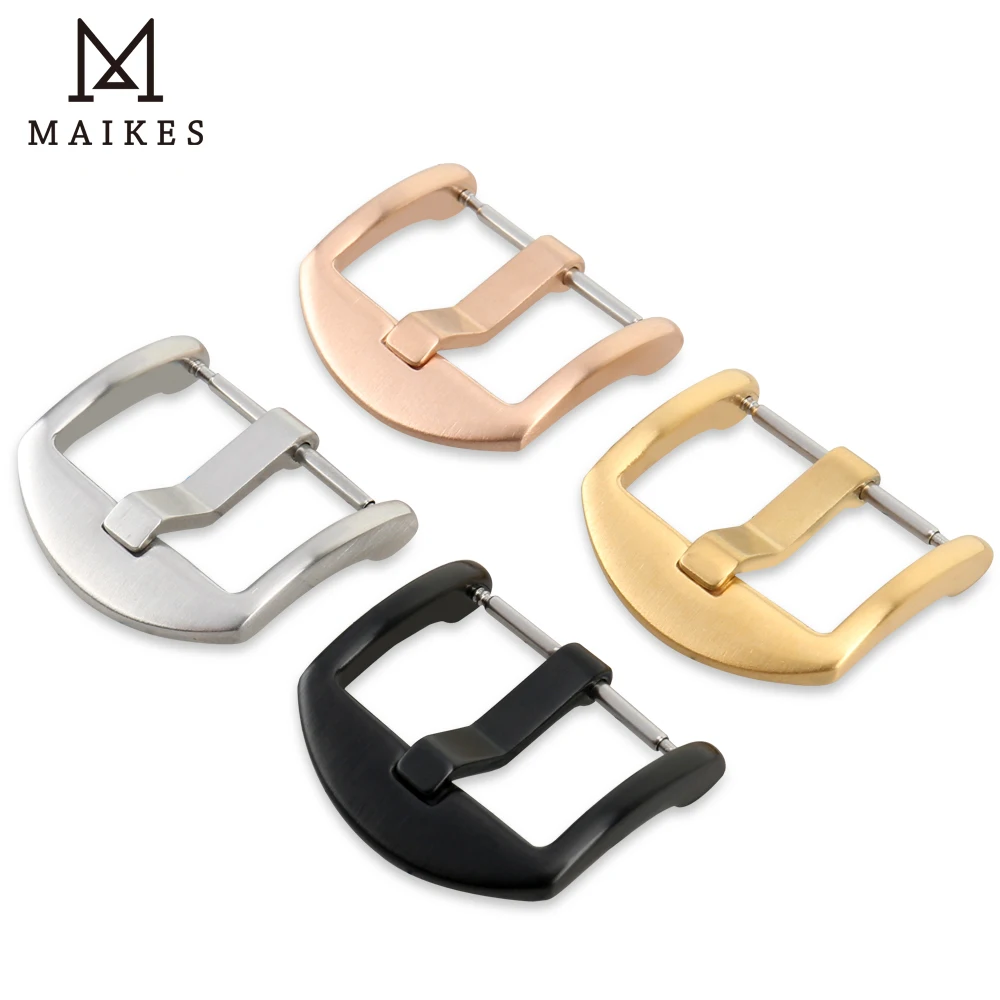 MAIKES Stainless Steel Watch Buckle 16mm 18mm 20mm 22mm 24mm 26mm Black ...